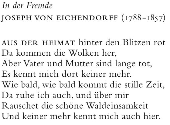 Eichendorff, In der Fremde - INO